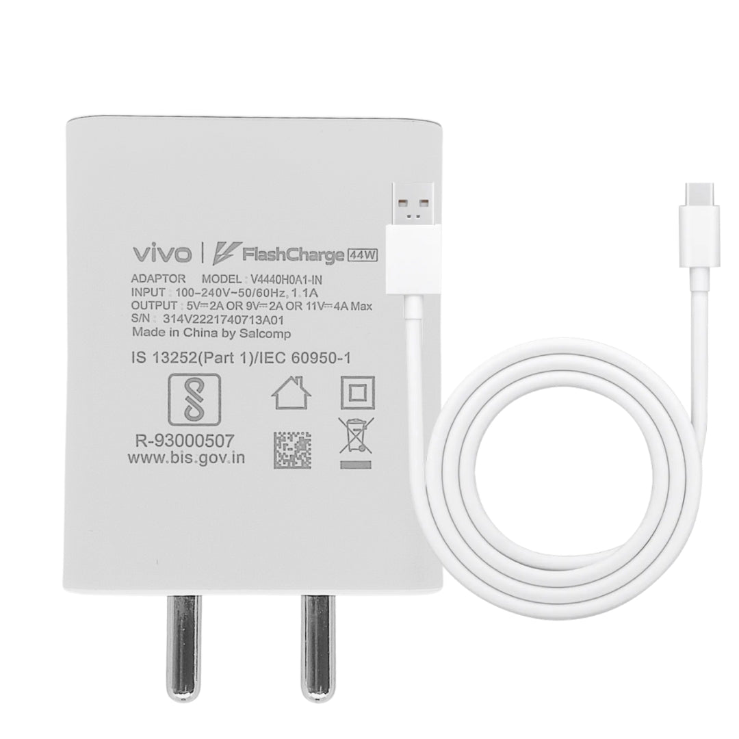 Buy Vivo iQOO Z9 Support FlashCharge 44W Fast Mobile Charger With Type-C Data Cable Visit Now ...